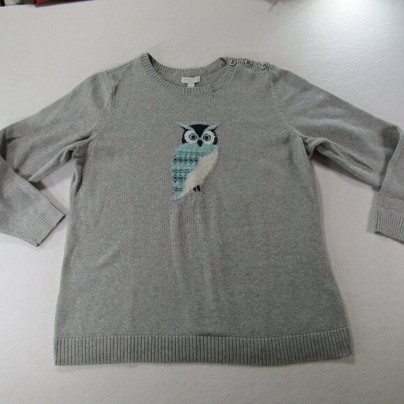 Charter Club | Sweaters | Charter Club Woman Owl Novelty Gray Sweater ...